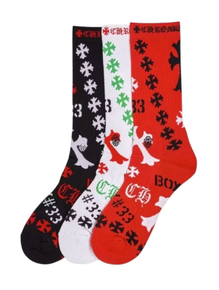 Chrome Hearts Single Stencil Sock Pair Black – Luxury Box Atl